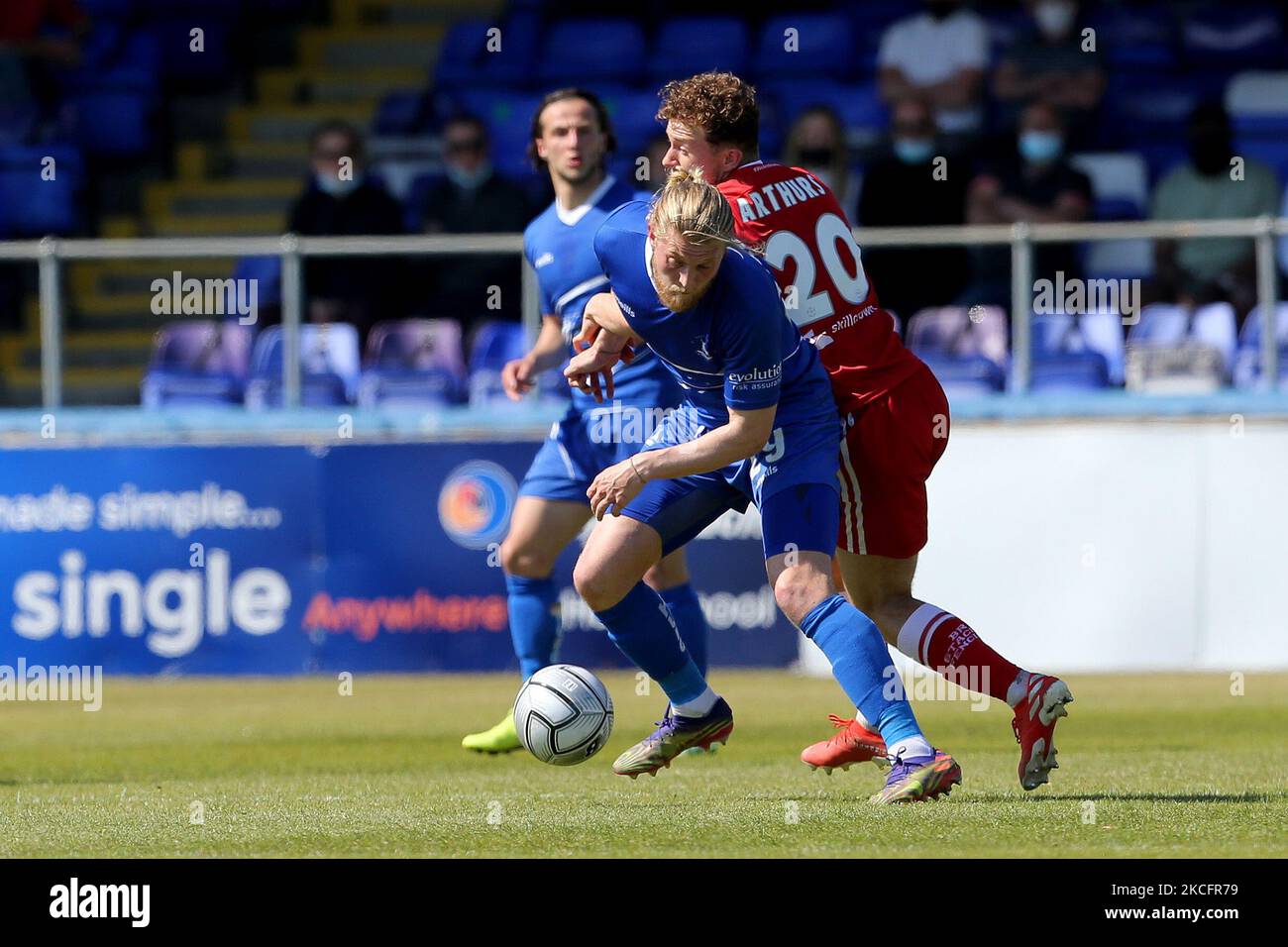 Luke Armstrong of Hartlepool United battles with Bromley's Jude Arthurs ...