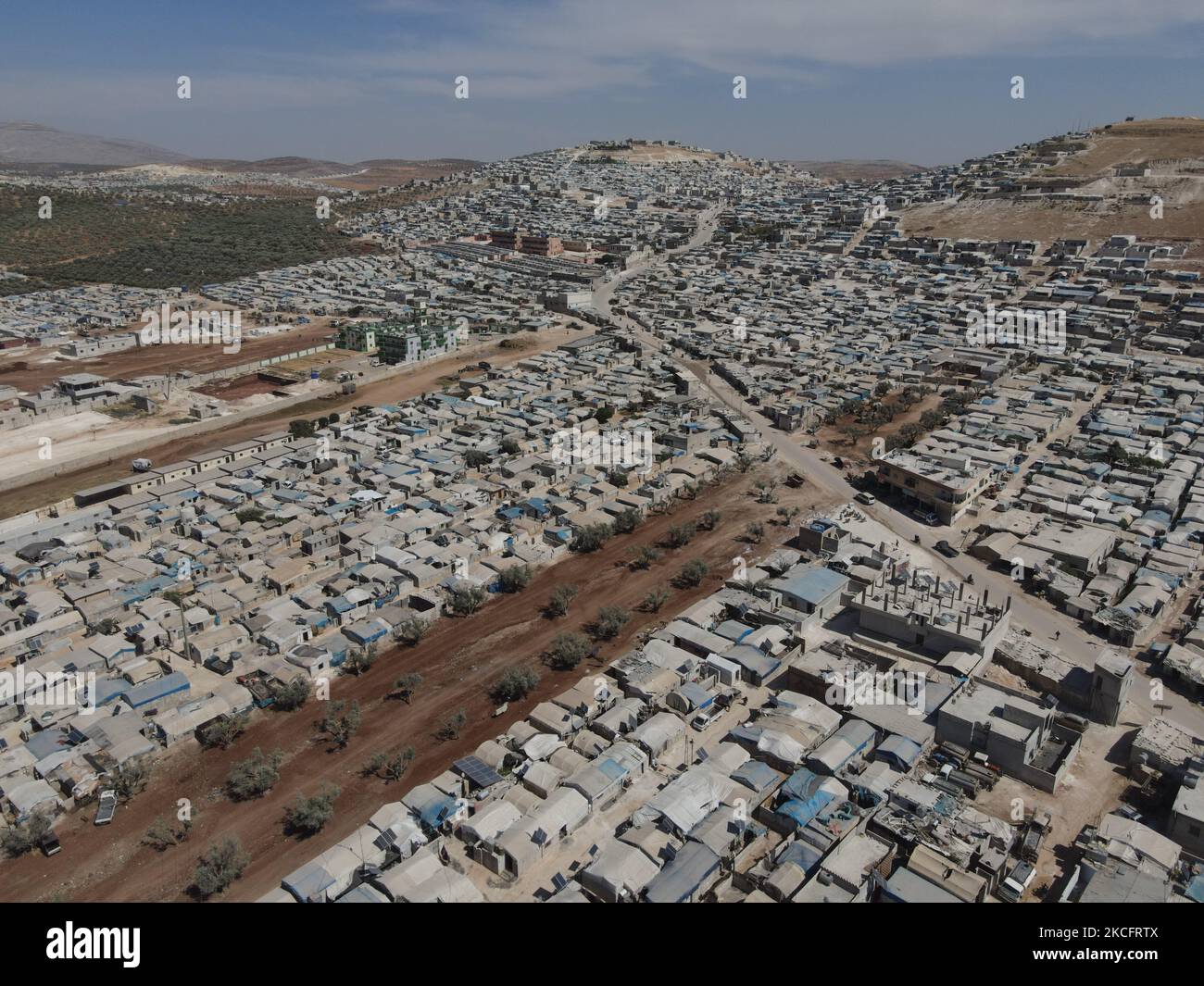 Aerial photos of IDP camps on the Syrian-Turkish border near the town ...