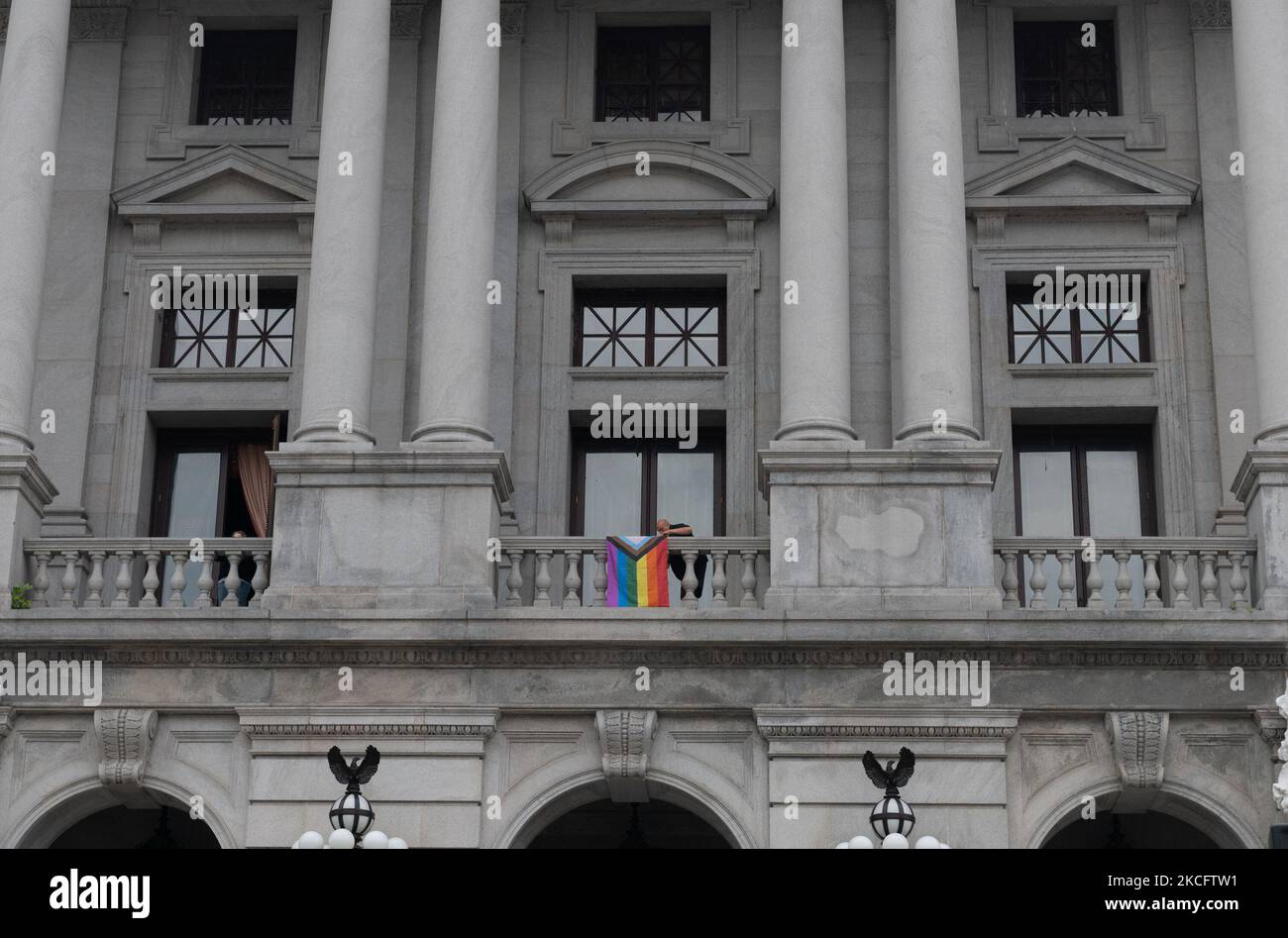 Pennsylvania Lt. Governor John Fetterman flies a pride flag before ...
