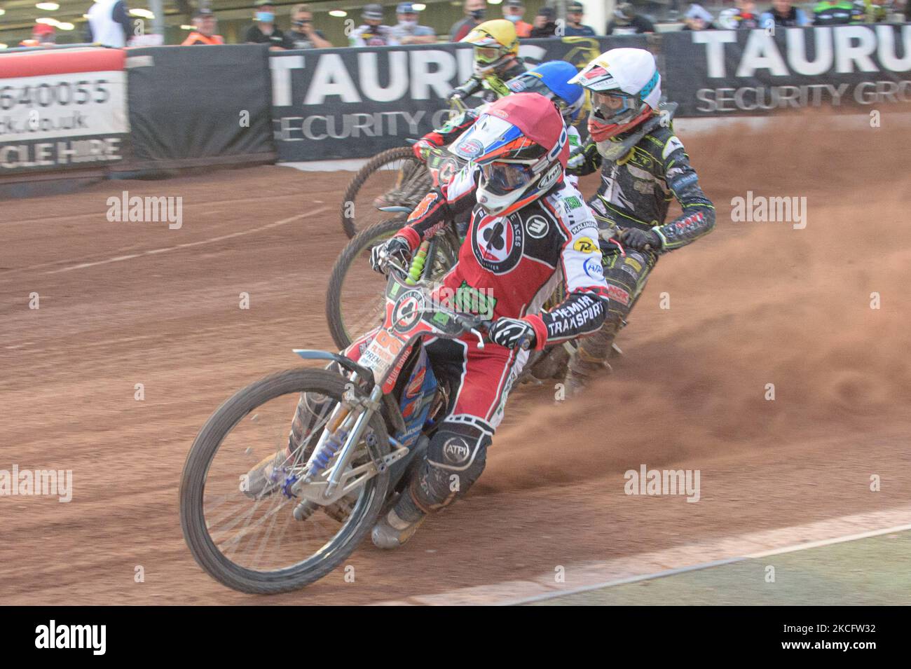 Steve Worrall (Red) leads Drew Kemp (White), Charles Wright (Blue) and ...