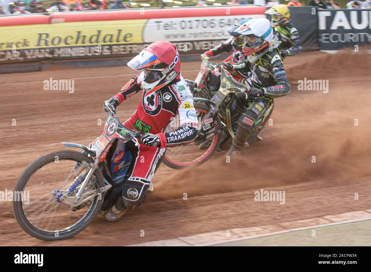 Steve Worrall (Red) leads Drew Kemp (White), Charles Wright (Blue) and ...