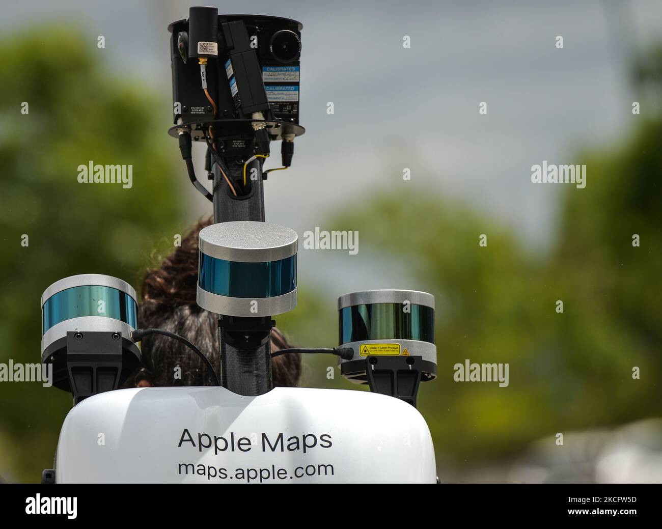 An Apple Mapper with the Apple Maps backpack seen near the Red Cow Luas ...