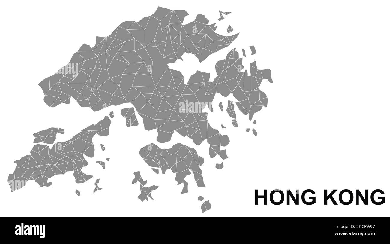 Map of Hong Kong isolated on a white background. 3d rendering Stock ...