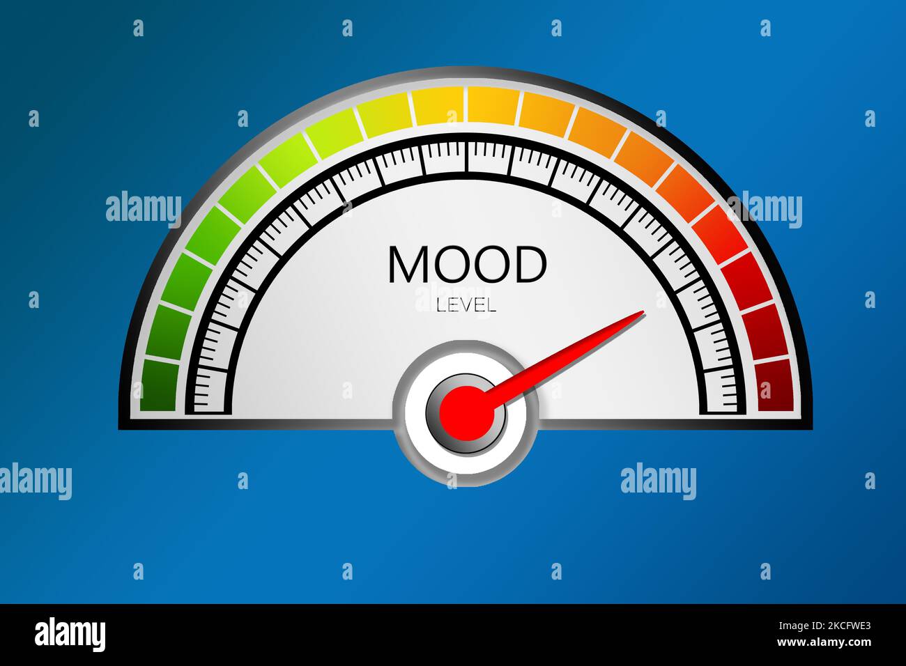 Mood measuring device with arrow and scale, 3d rendering Stock Photo ...