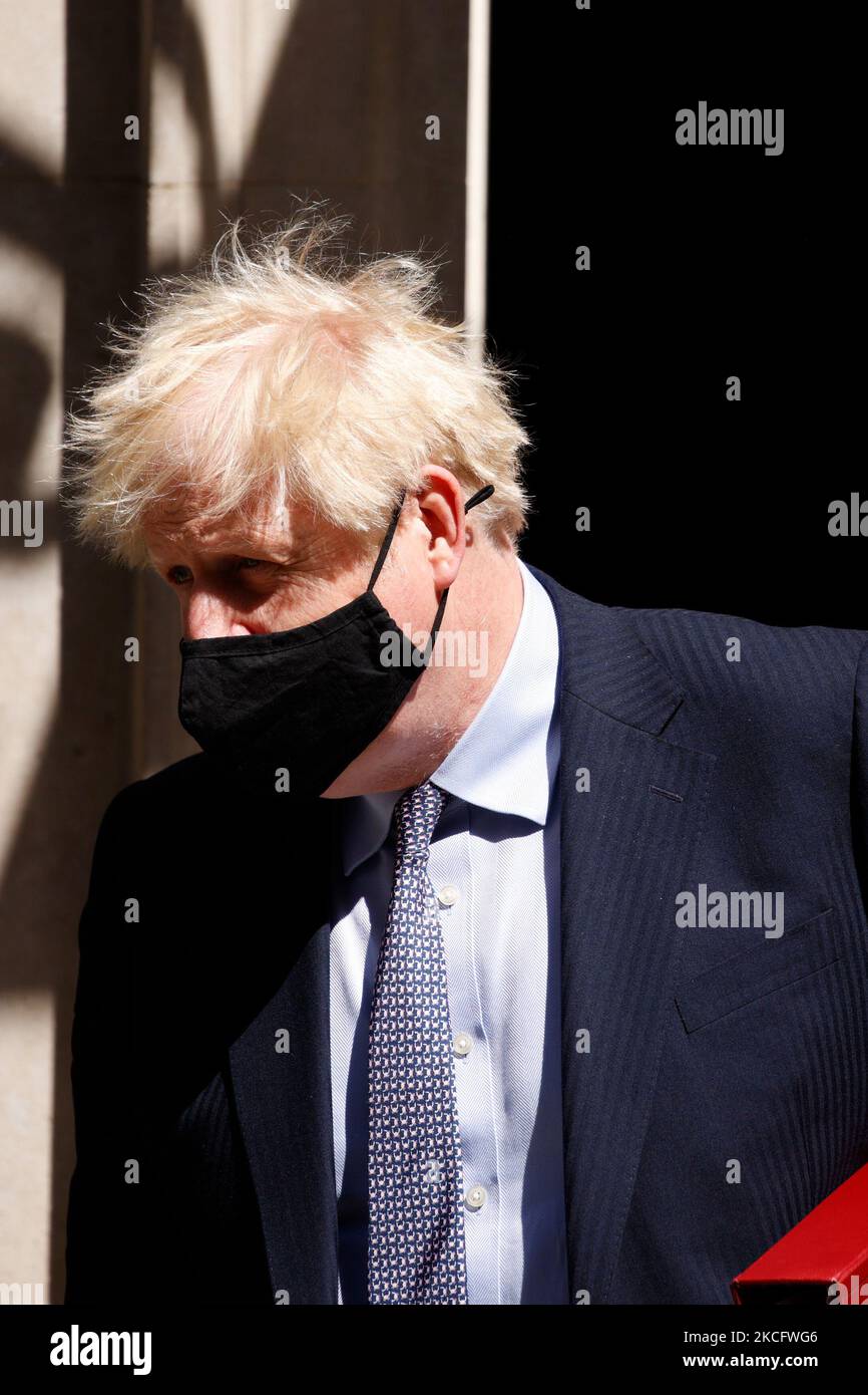 British Prime Minister Boris Johnson leaves 10 Downing Street for his ...