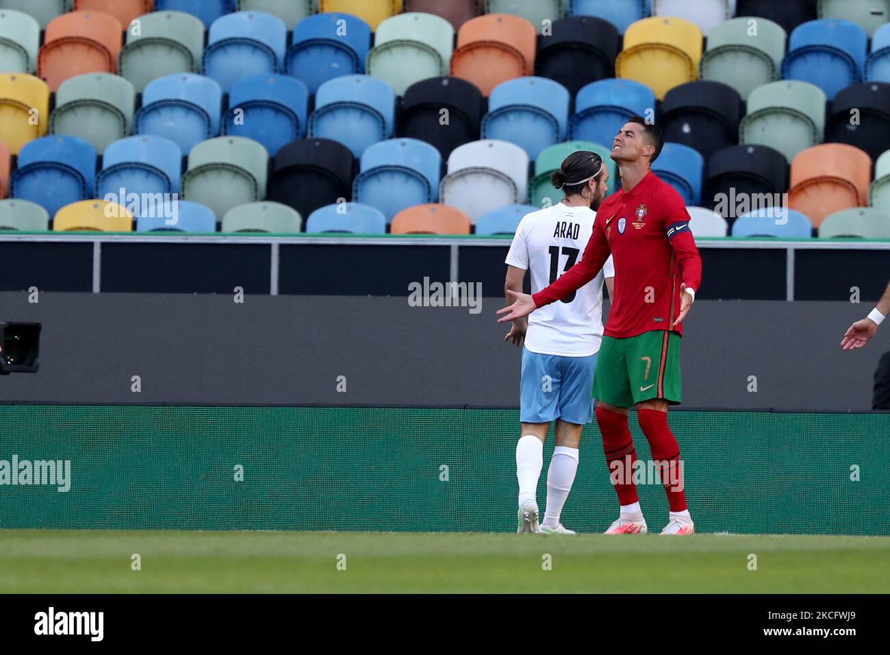 Cristiano Ronaldo of Portugal reacts during the international friendly ...