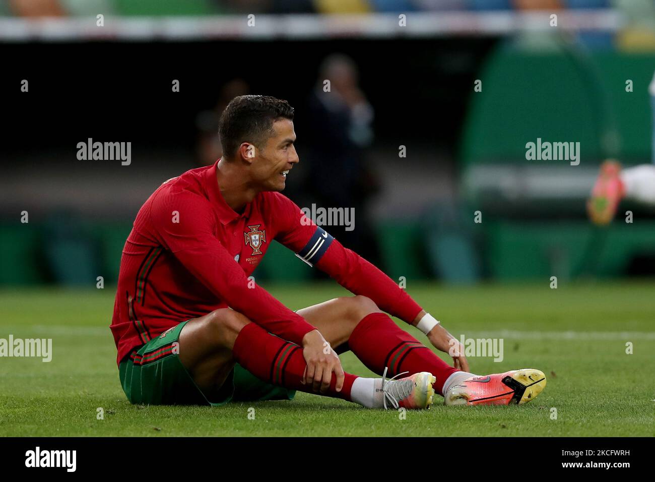 Cristiano Ronaldo of Portugal reacts during the international friendly ...