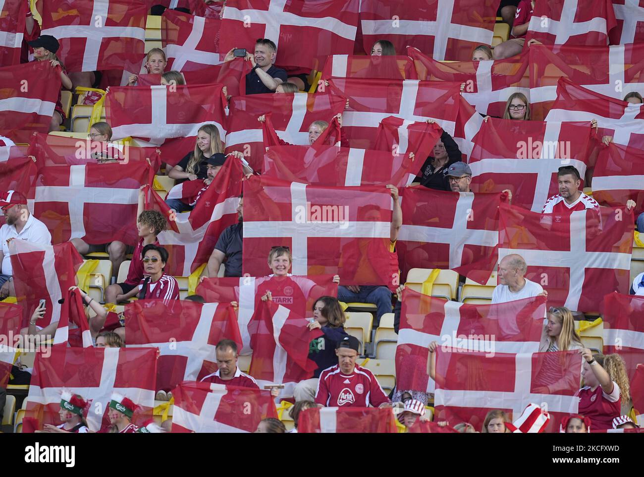 Danish fans during the friendly match between Denmark and Australia at ...