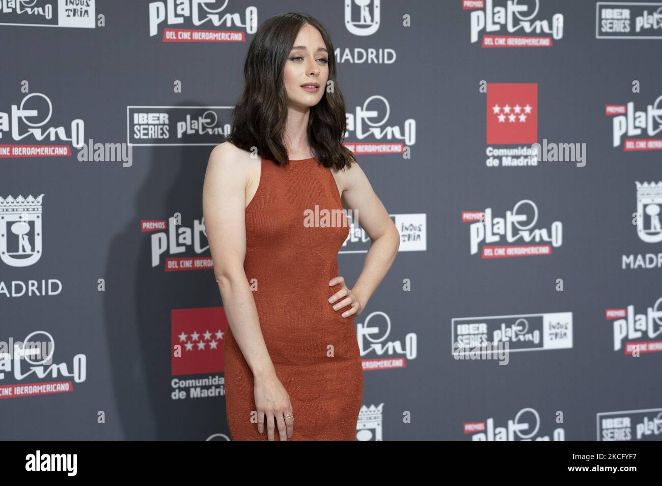 Actress Elena Rivera attends to presentation of Platino Awards 2021 on ...