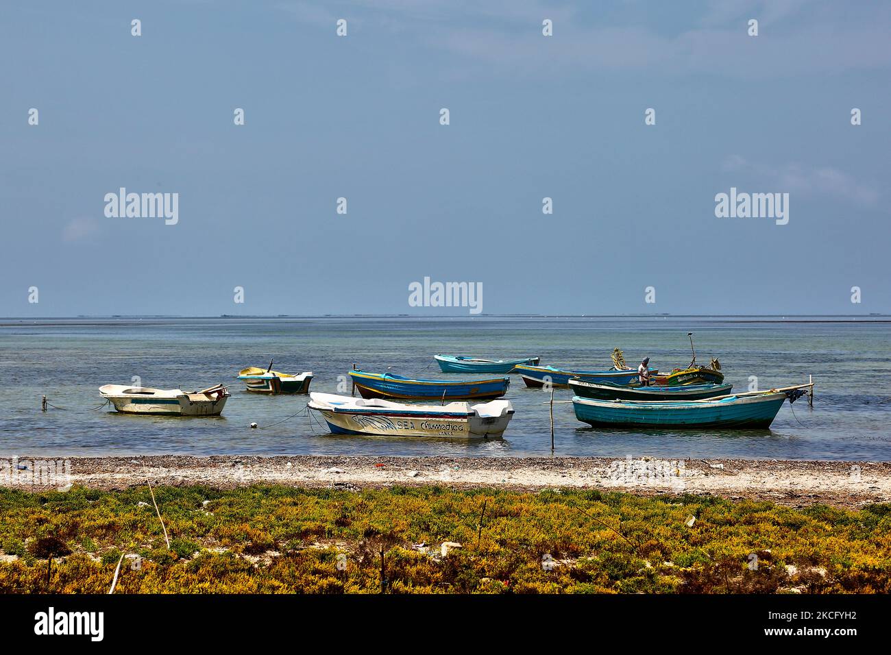 Boats moored near Kurikadduwan harbour in the Jaffna region of Sri Lanka. (Photo by Creative ...
