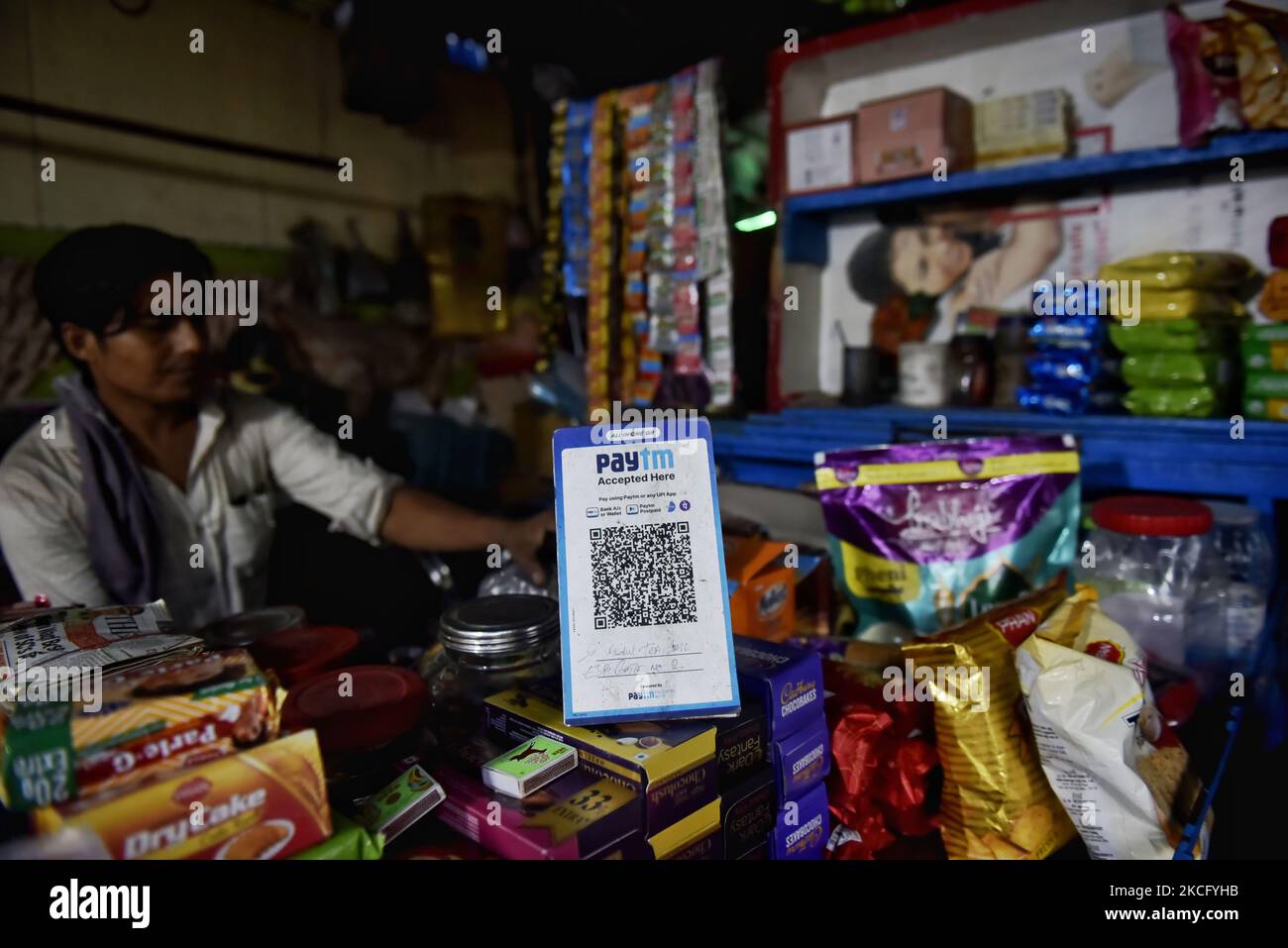 Paytm digital barcode scanner can be seen in Kolkata, India, 11 June ...