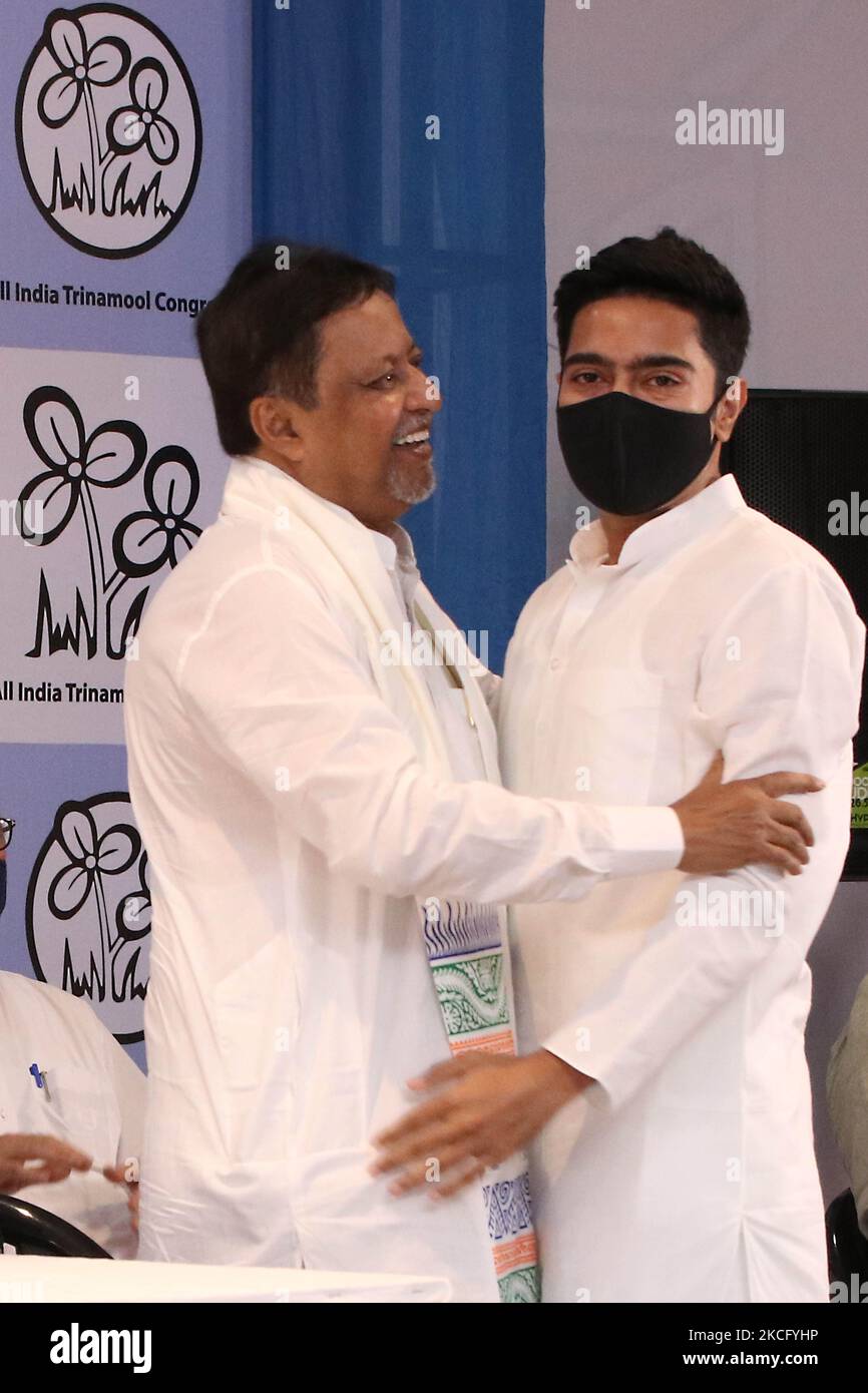 BJP national vice-president Mukul Roy and TMC national general secretary Abhishek Banerjee at ...