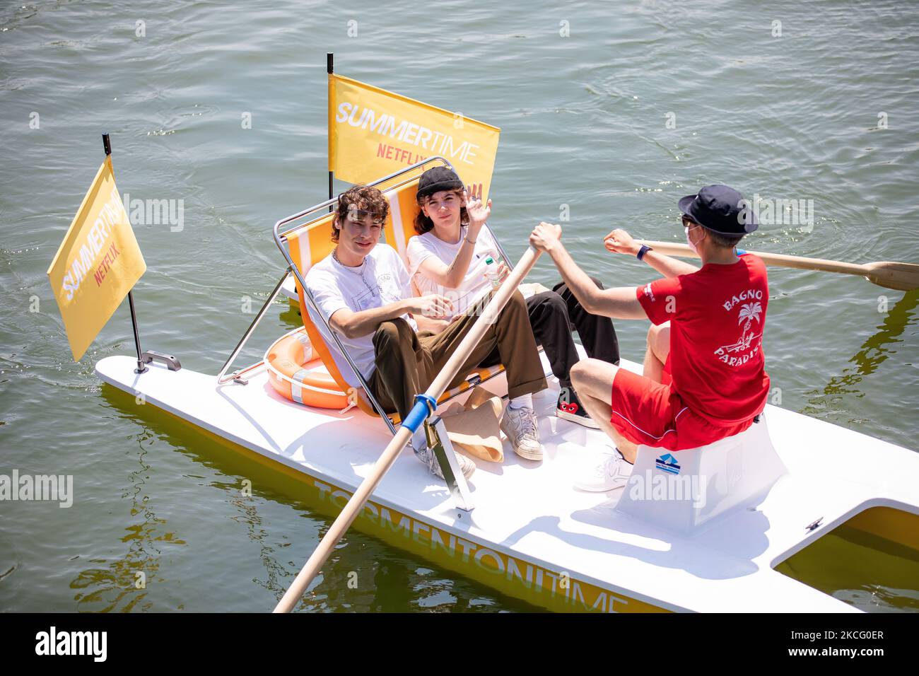 Ariete and Giovanni Maini attend the photocall of the Netflix tv series ...