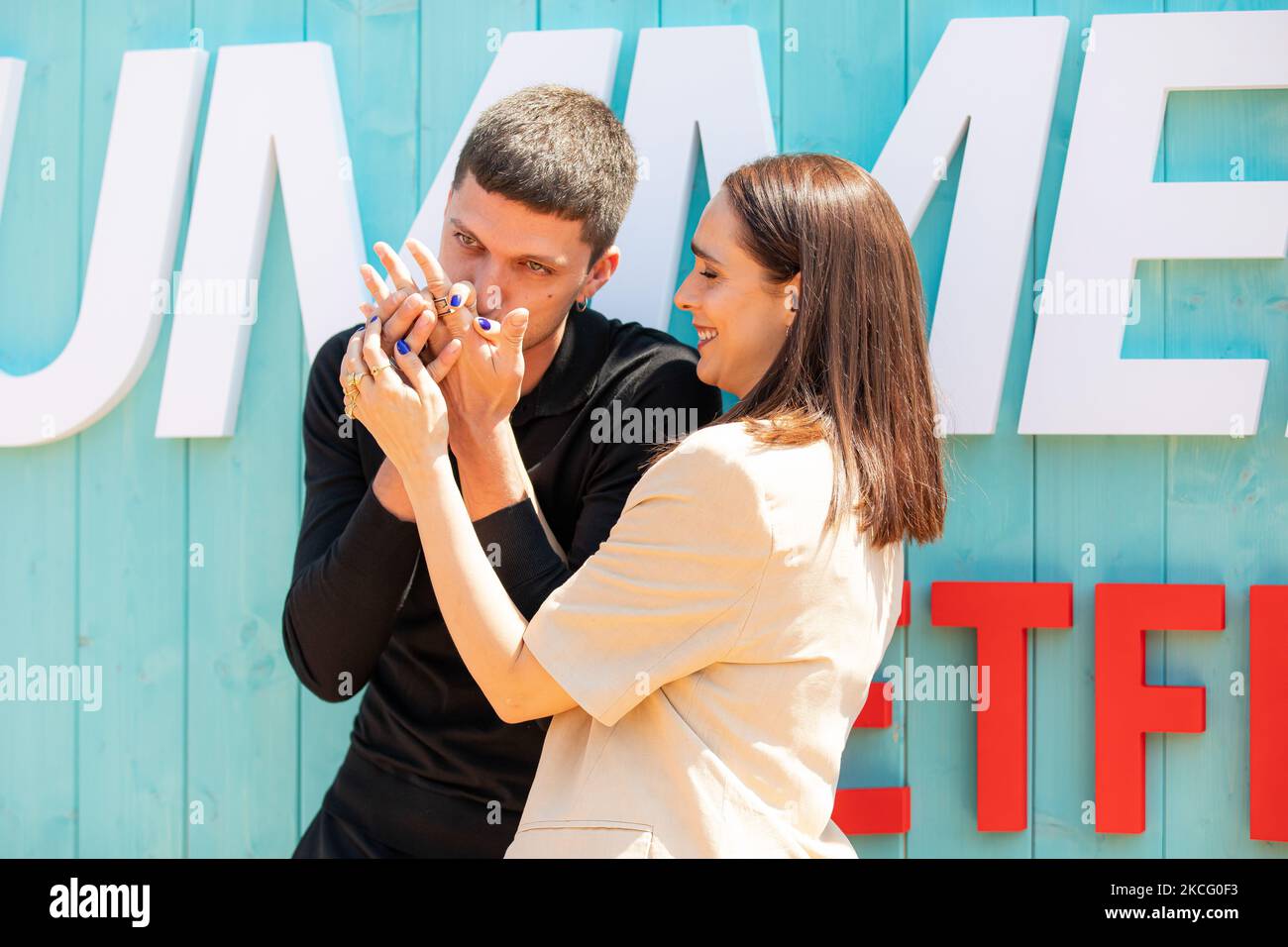 Andrea Lattanzi and Lucrezia Guidone attend the photocall of the ...