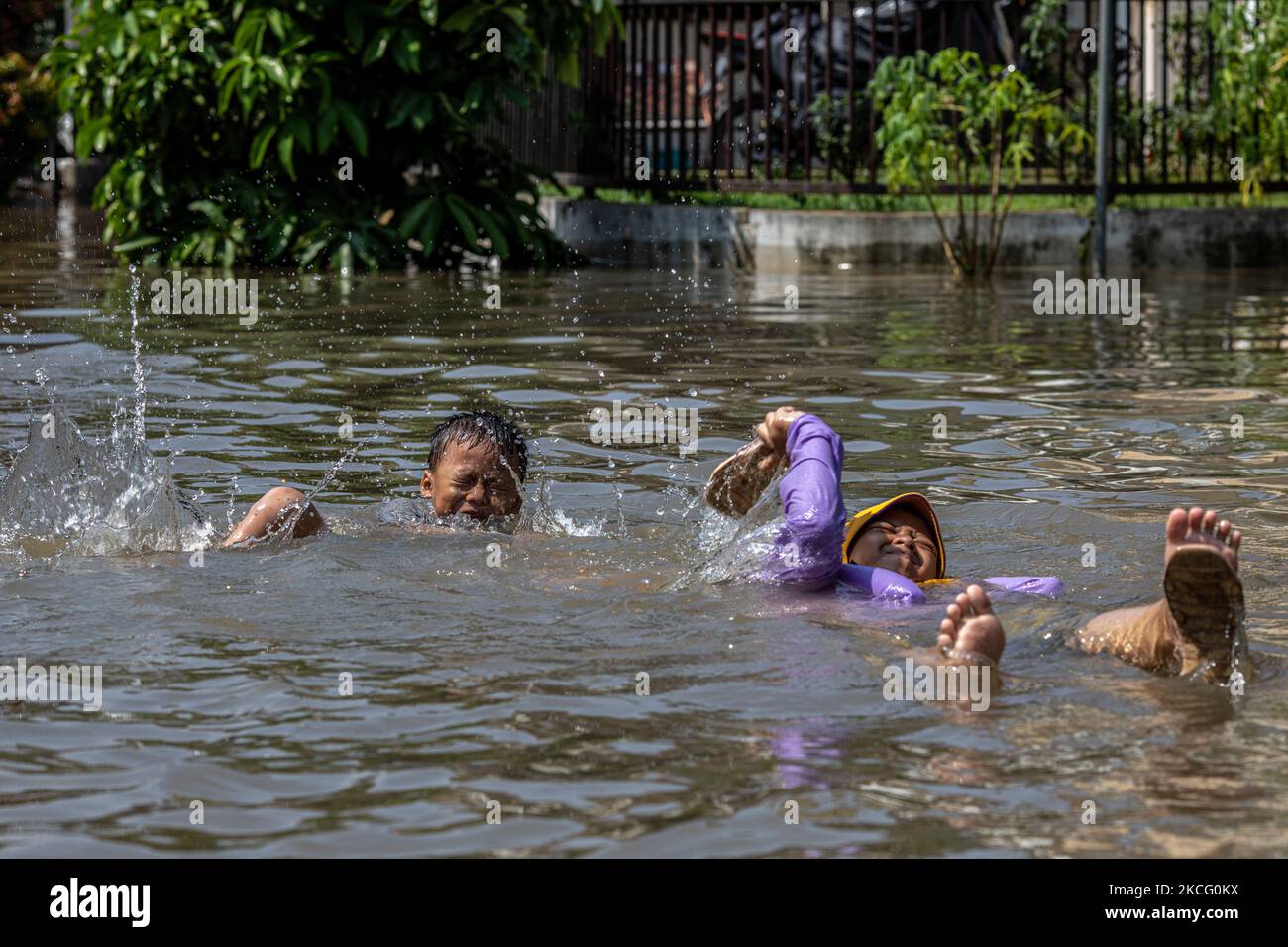 South Tangerang, Banten, Indonesia, 12 June 2021 :Children playing in ...