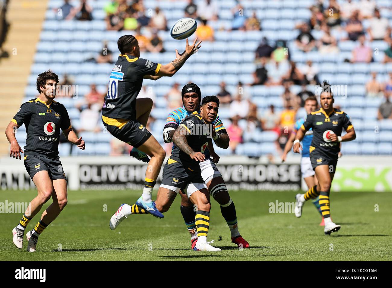 Jacob Umaga of Wasps catches the ball during the Gallagher Premiership ...