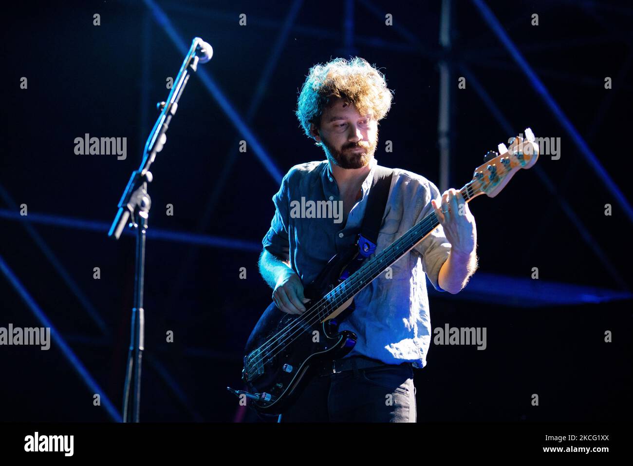 Alberto Cazzola of the Lo Stato Sociale performs live at Castello ...