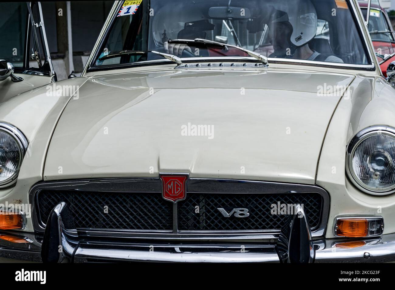 A MG B V8 at the strarting grid before the Car Racing of 'God Save The ...