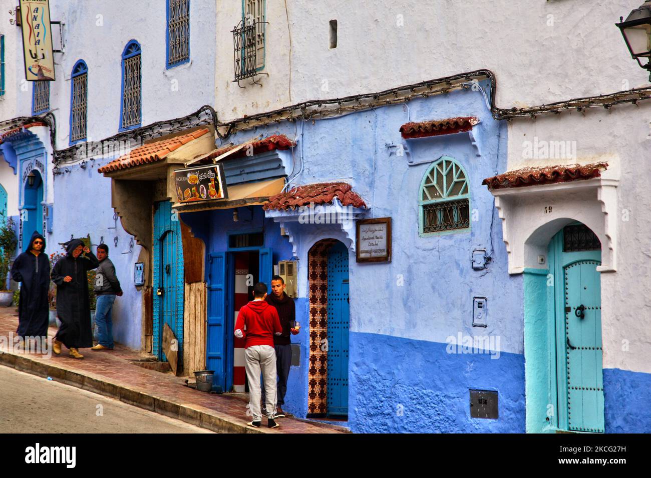 City of Chefchaouen located in the Rif Mountains in Morocco, Africa ...
