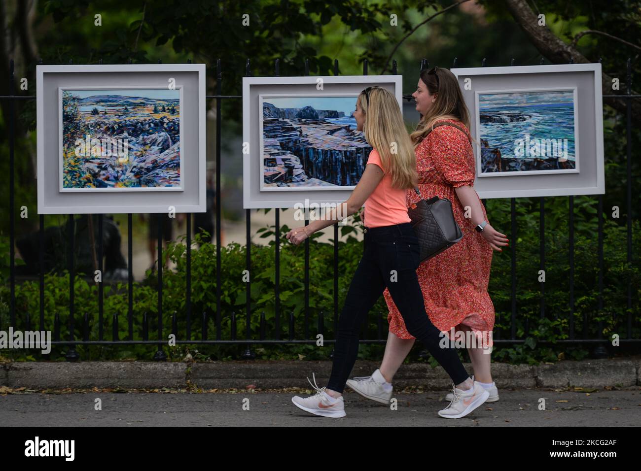 Merrion Square park open-air art gallery in Dublin. On Sunday, 13 June ...