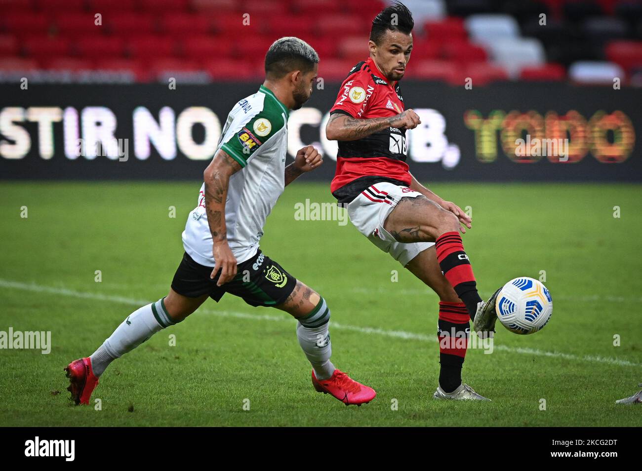 Flamengo’s Michael vie for the ball during a match against America MG ...