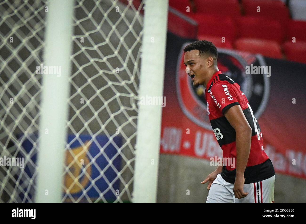 Flamengo’s Rodrigo Muniz celebrates his goal against America MG during ...