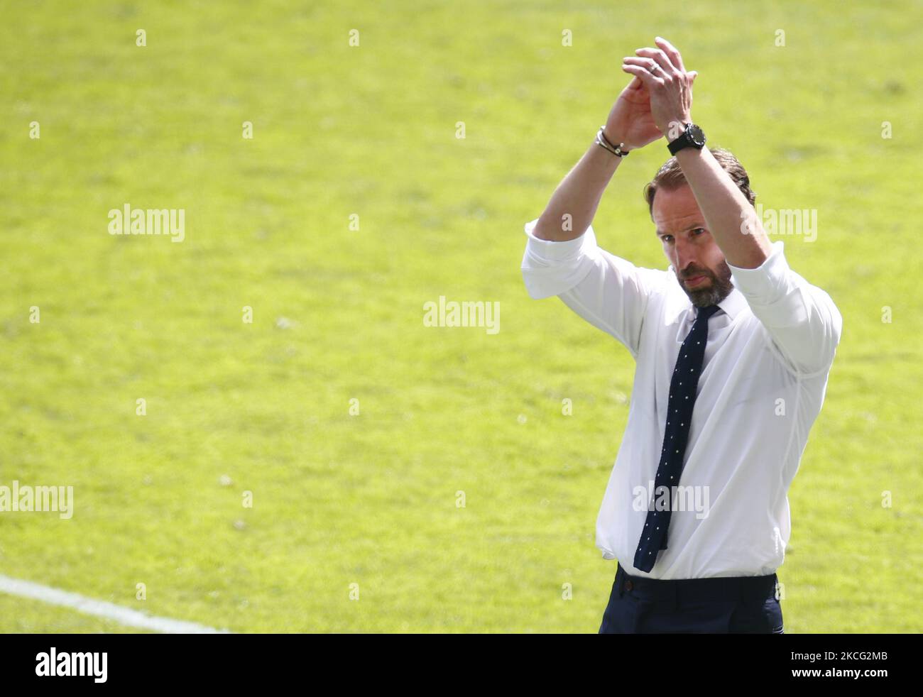 WEMBLEY, United Kingdom, JUNE 13:Gareth Southgate England Coach clap ...