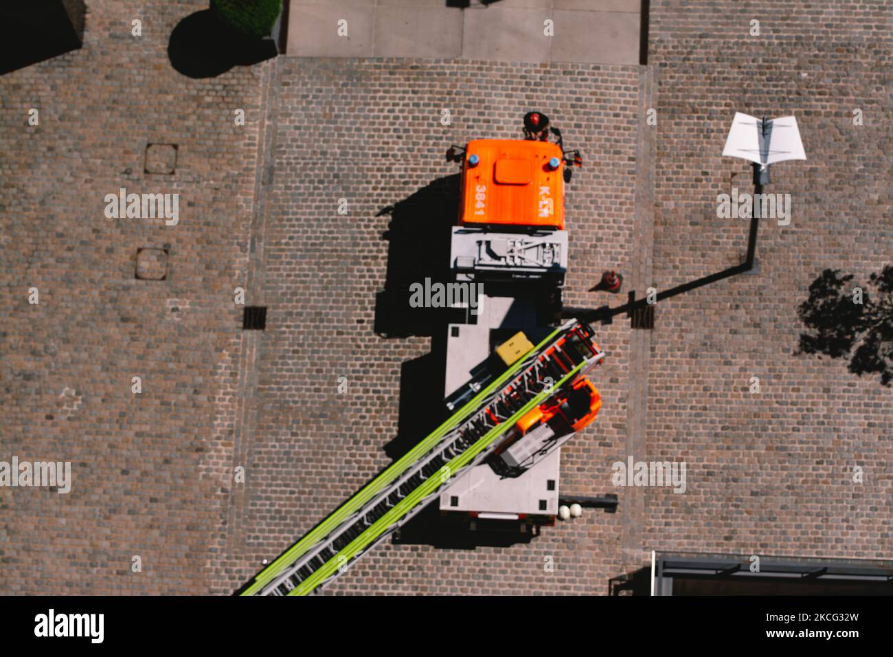 general view from the top of the Kranhaus during the emergency recue ...