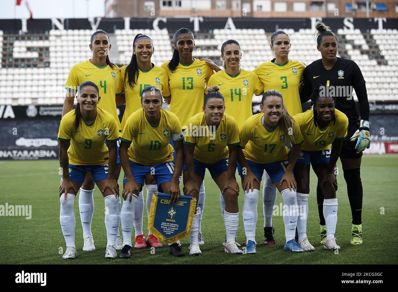 Brazil Line up (L-R) Rafaelle Souza, Beatriz Joao, Bruna Soares, Julia ...
