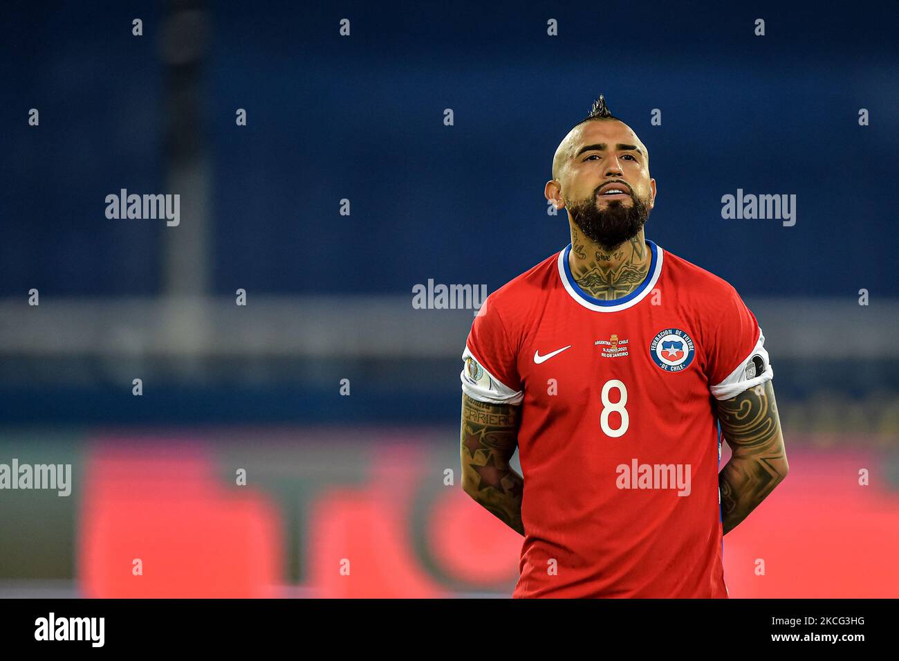Vidal player from Chile during a match against Argentina at the ...