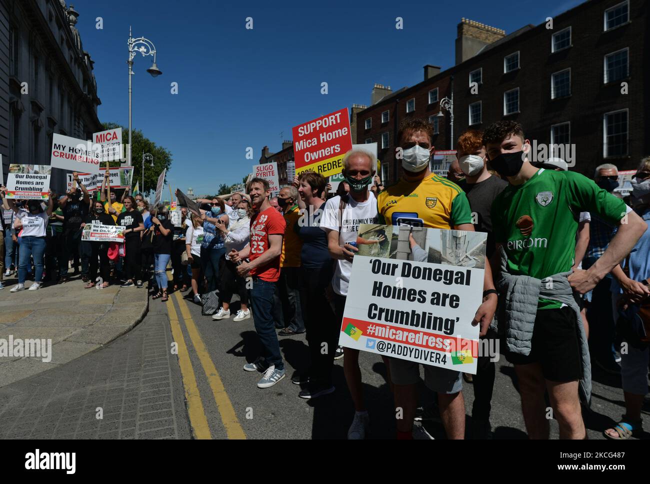 Thousands of protesters from Co. Donegal, whose homes were built with ...