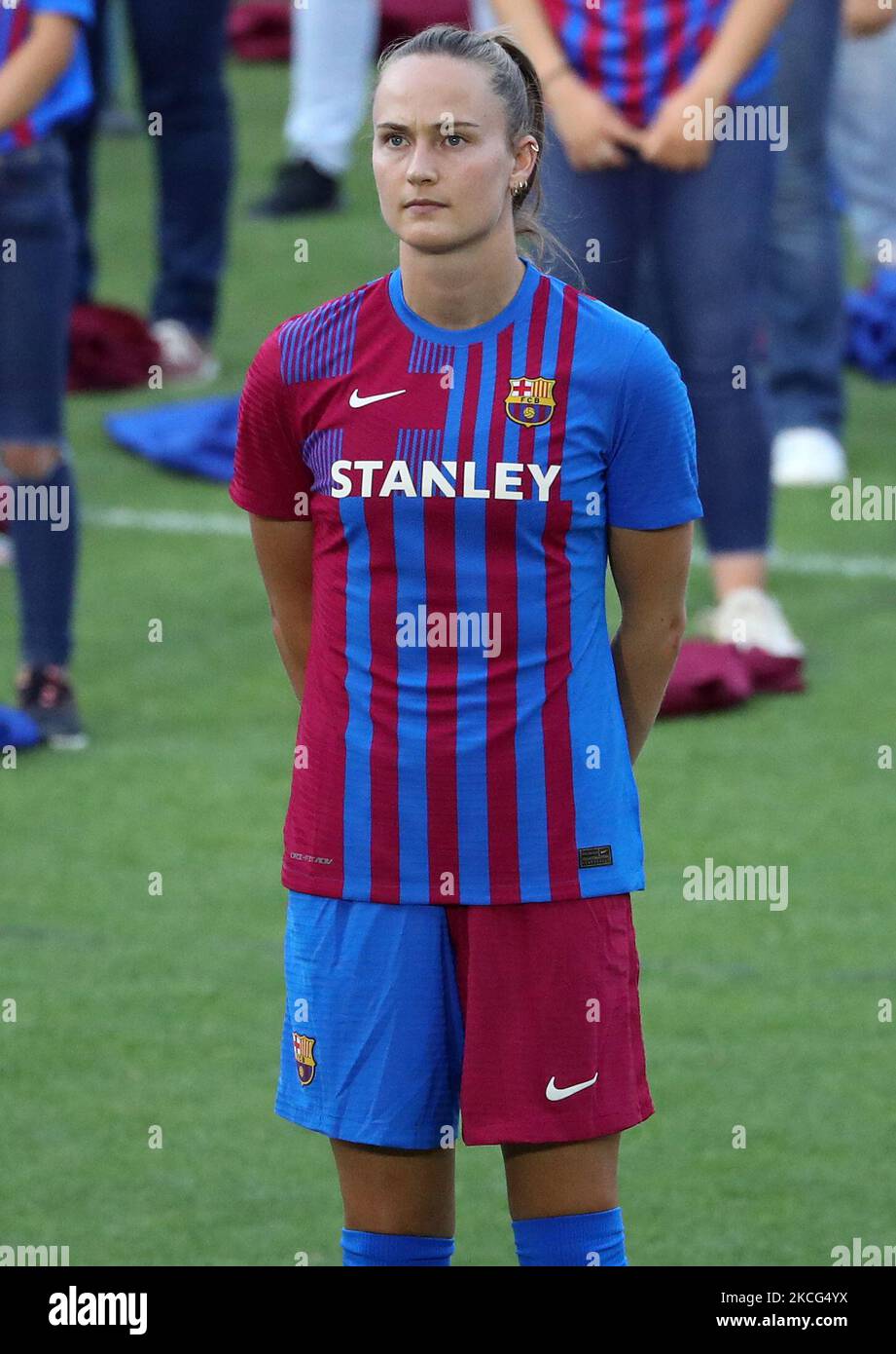 Caroline Graham Hansen during the presentation of the new FC Barcelona ...