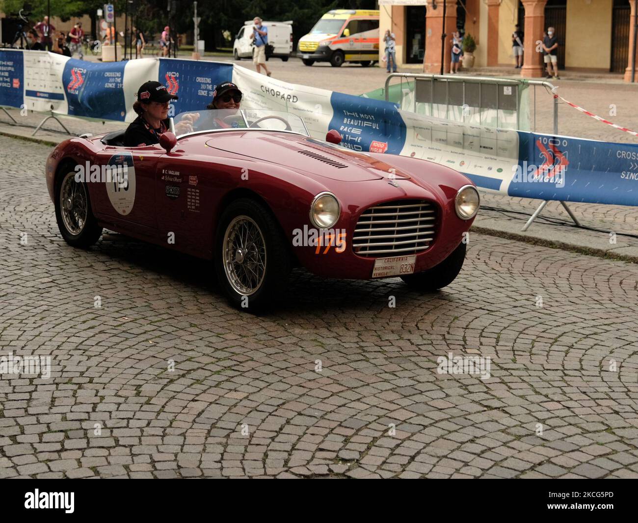 SIATA/300BC 1951 during the first stage of 1000 Miglia 2021, in Busseto ...