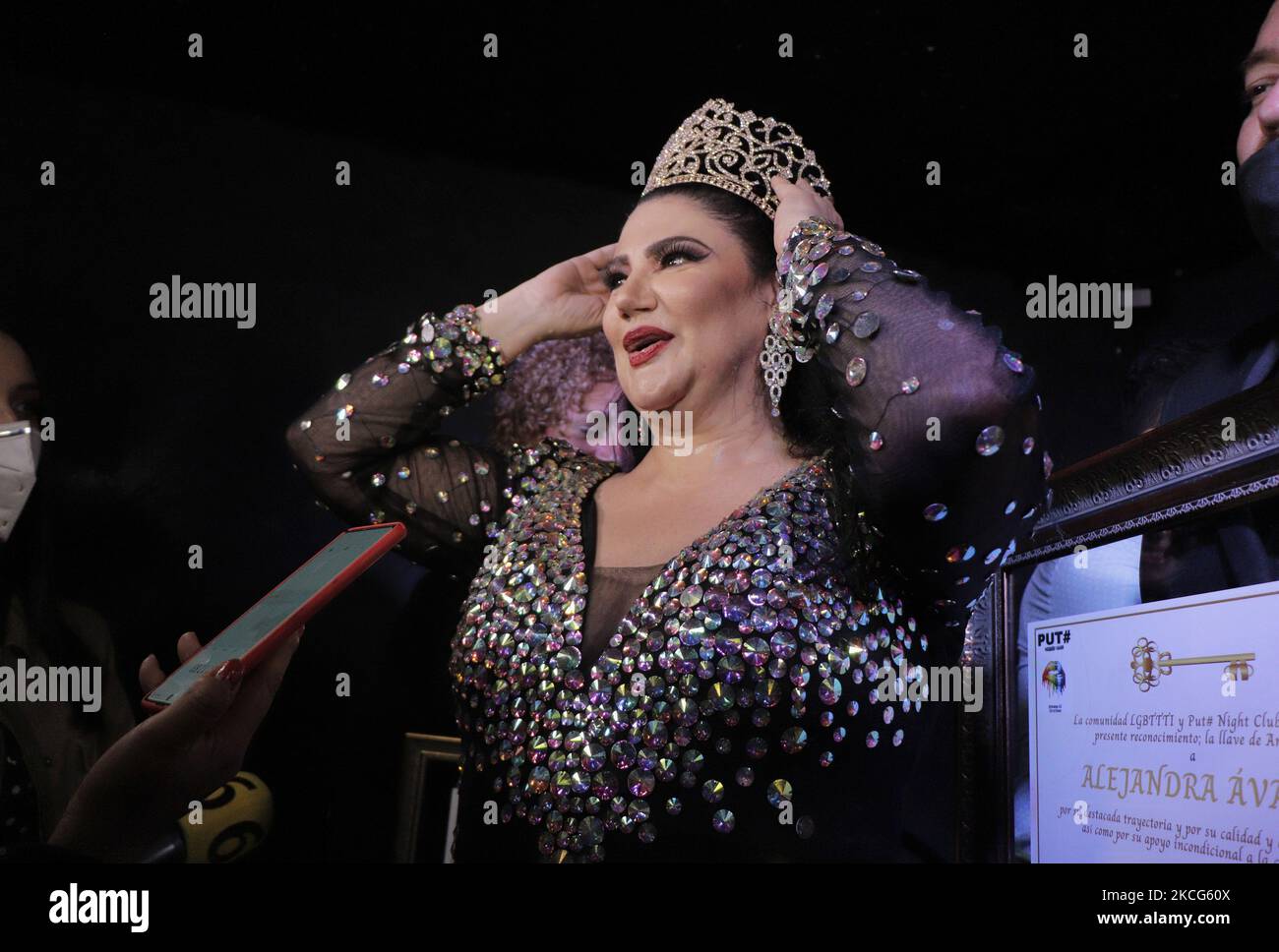 Alejandra Ávalos, Mexican actress and singer, attends the press after ...