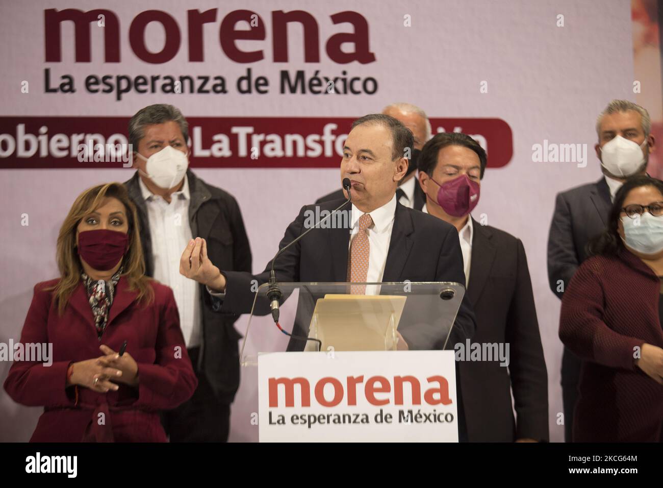 At a press conference headed by Mario Delgado Carrillo the national ...