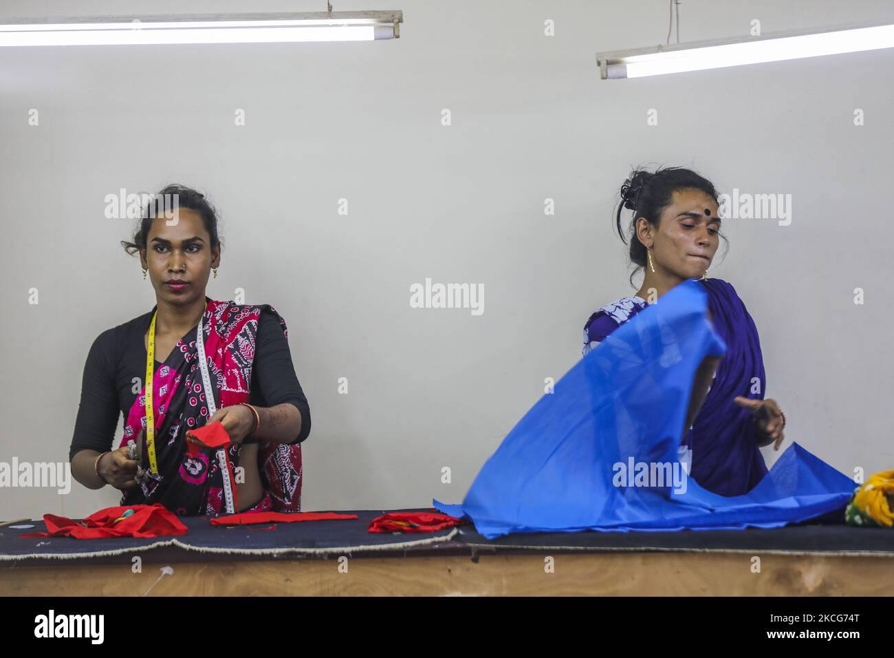 Third gender people work in a readymade garment factory named Uttoron ...