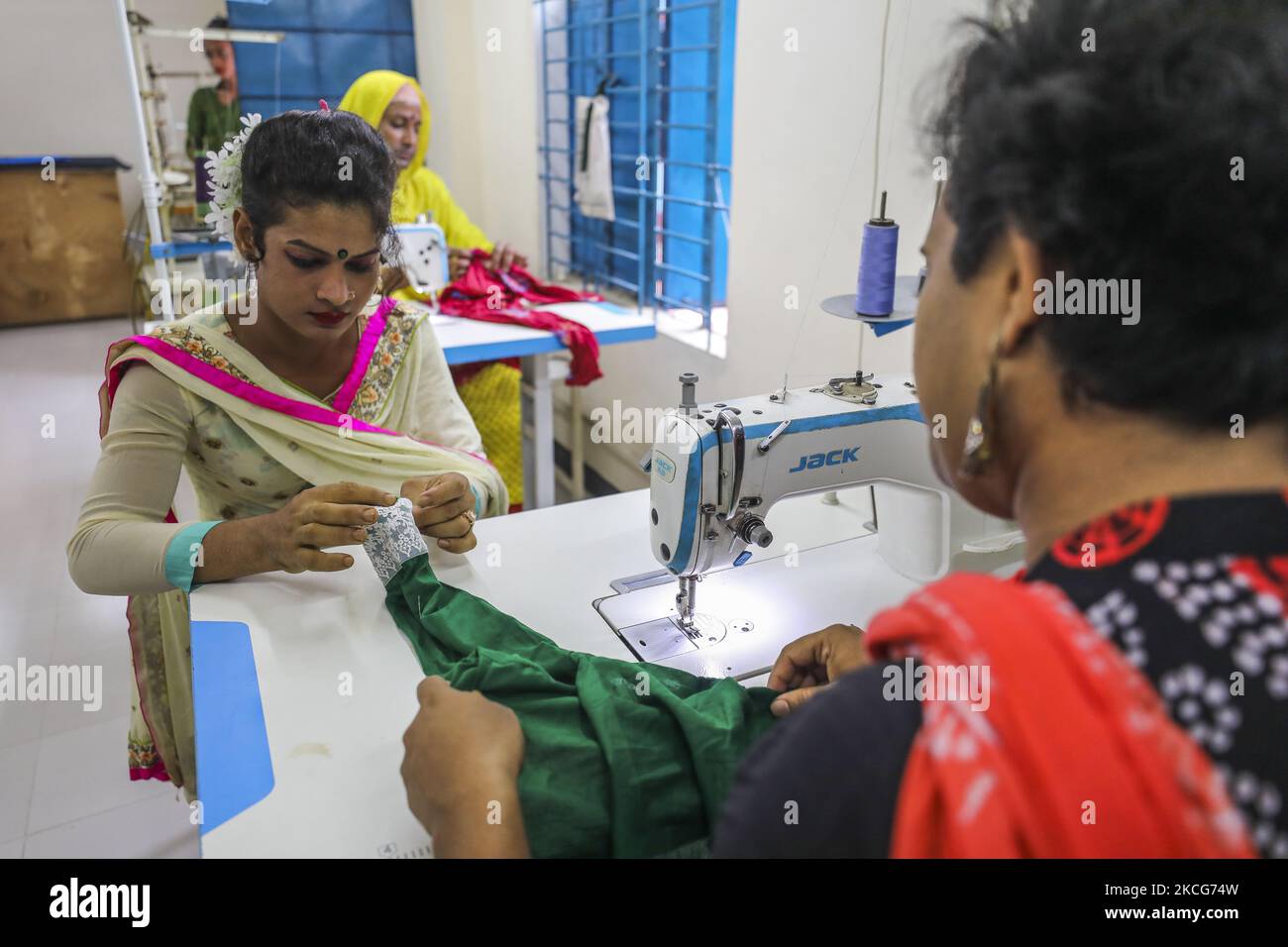Third gender people work in a readymade garment factory named Uttoron ...
