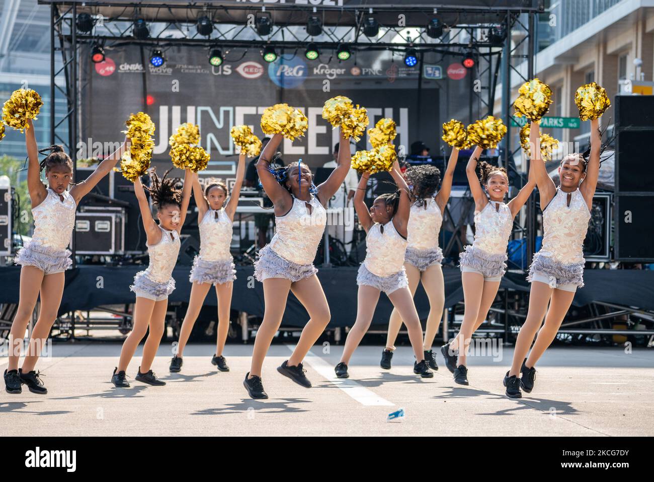 Girls from a local Black dance team perform during the annual ...