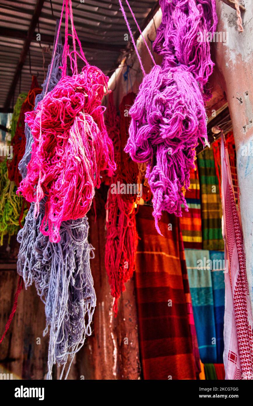 Dyed yarn marrakech hi-res stock photography and images - Alamy