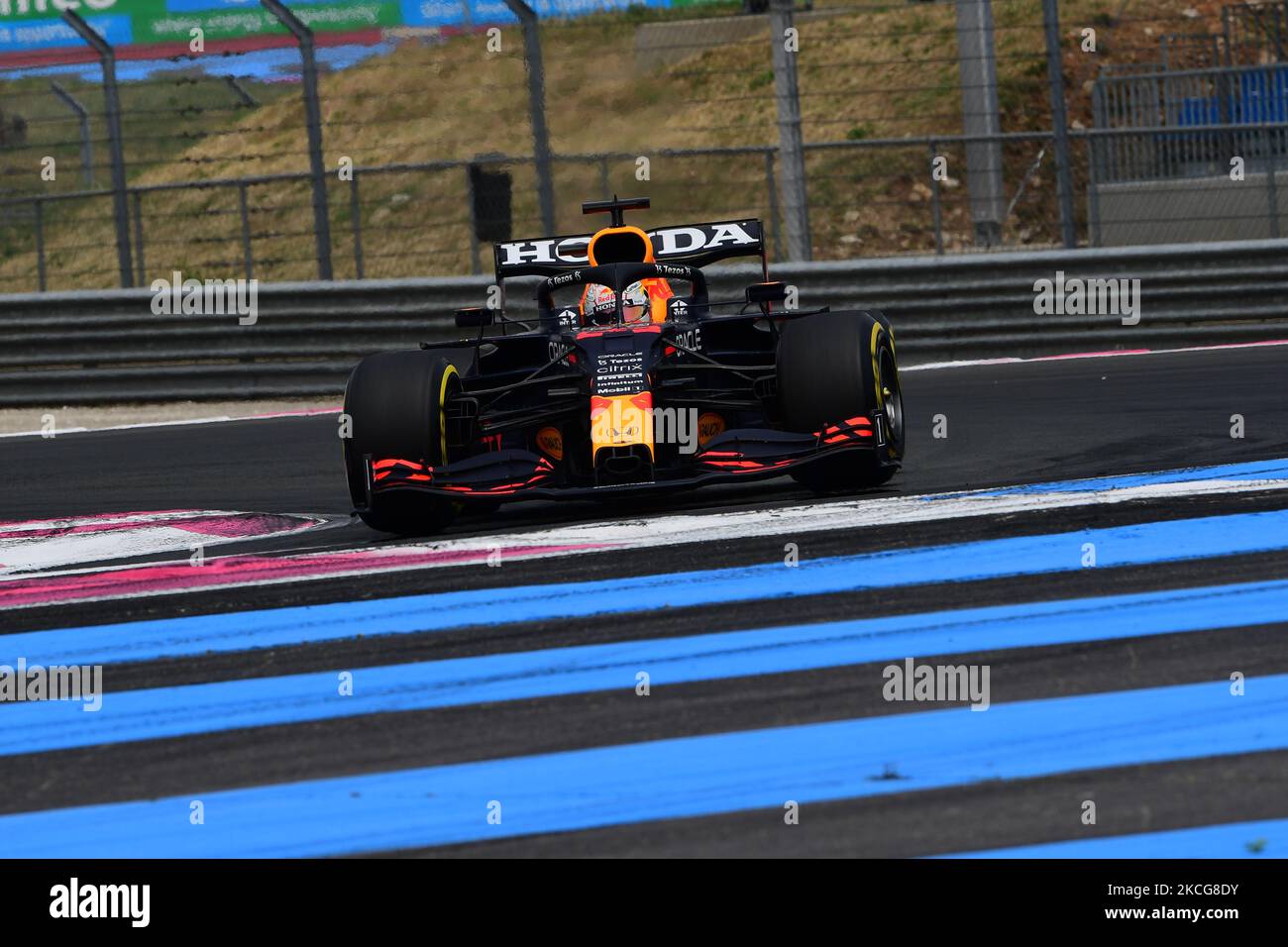 Max Verstappen of Red Bull Racing Honda drive his RB16B single-seater ...