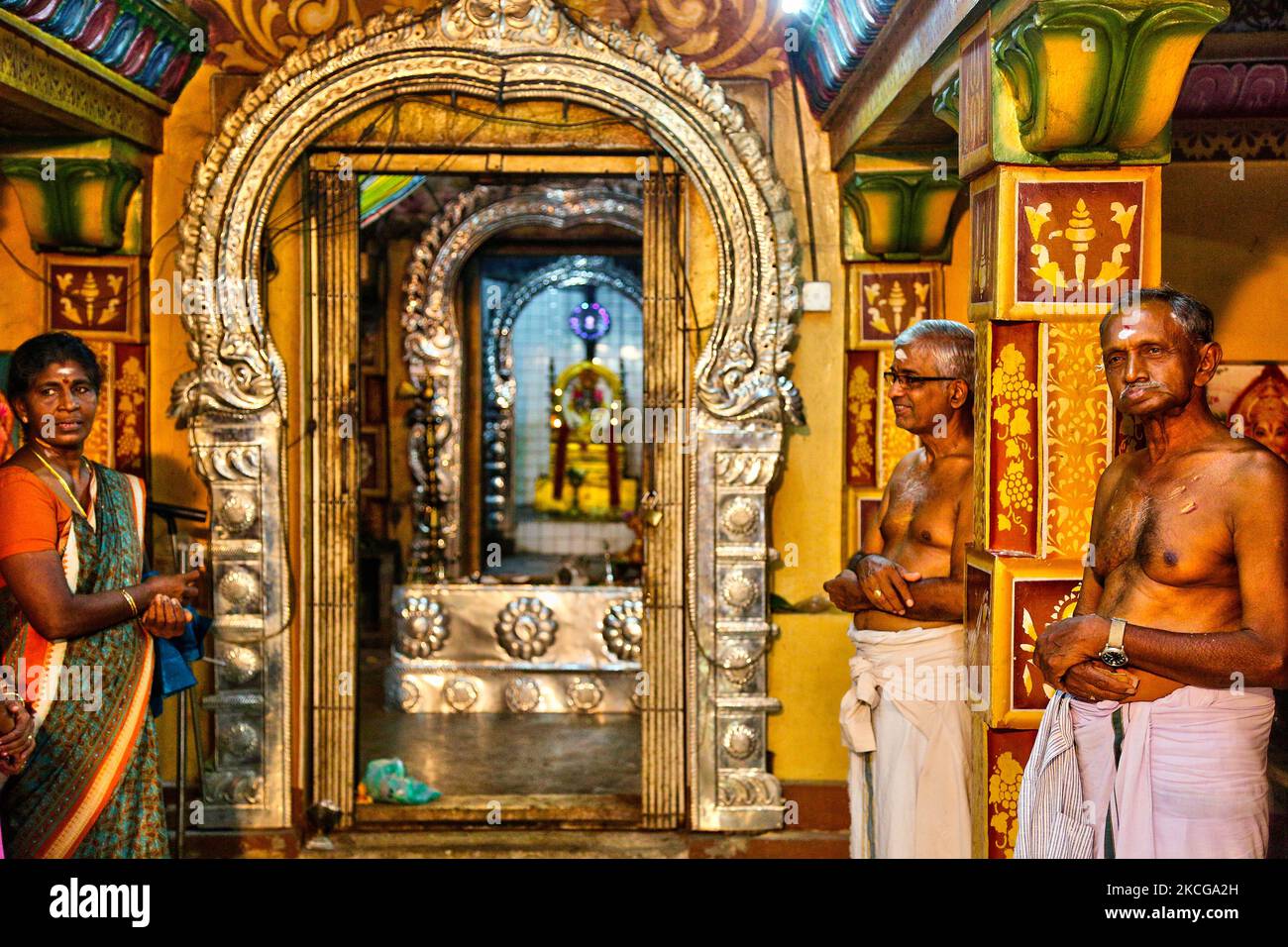 Doorway leading to the main shrine at the Arasadi Vinayagar Temple ...