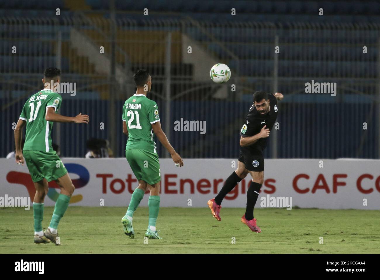 Morocco's Soufiane Rahimi (C) in action during CAF Confederation Cup ...