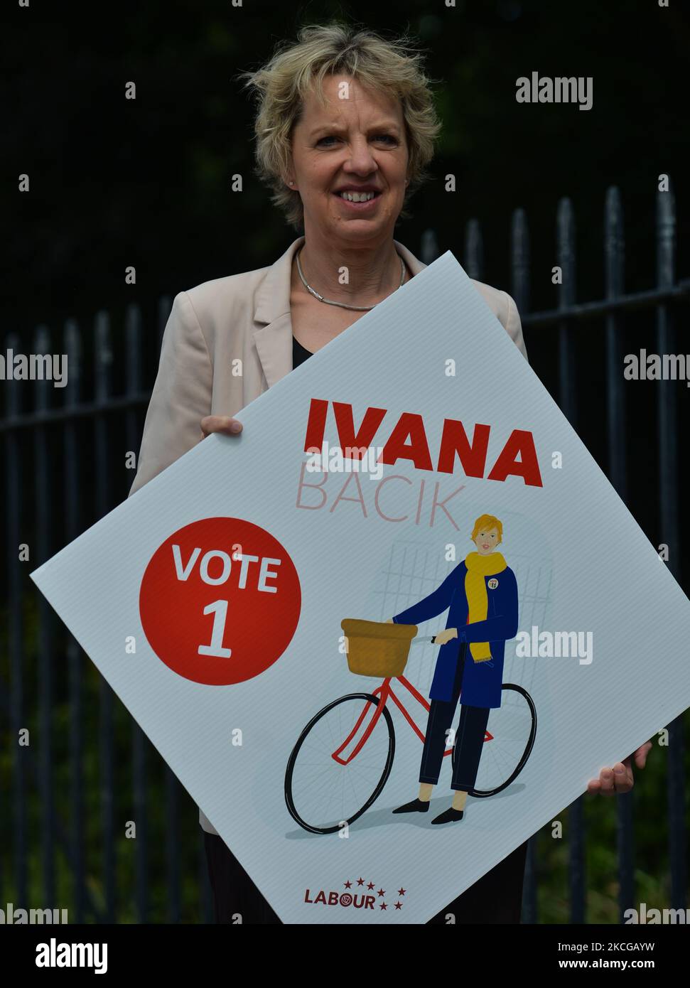 Labour party politician ivana bacik election poster hi-res stock ...
