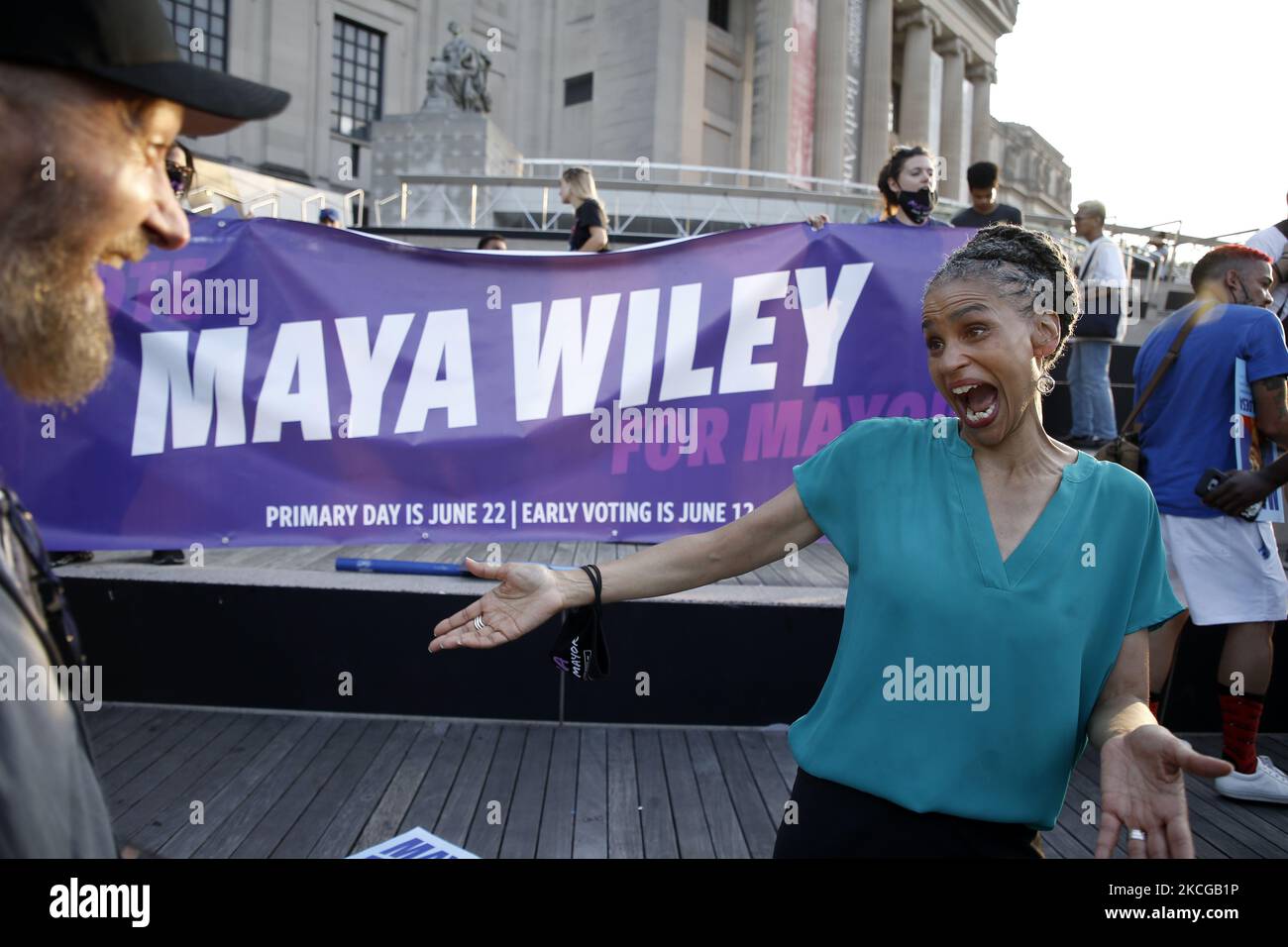 New York City Mayoral candidate Maya Wiley holds a press conference on ...