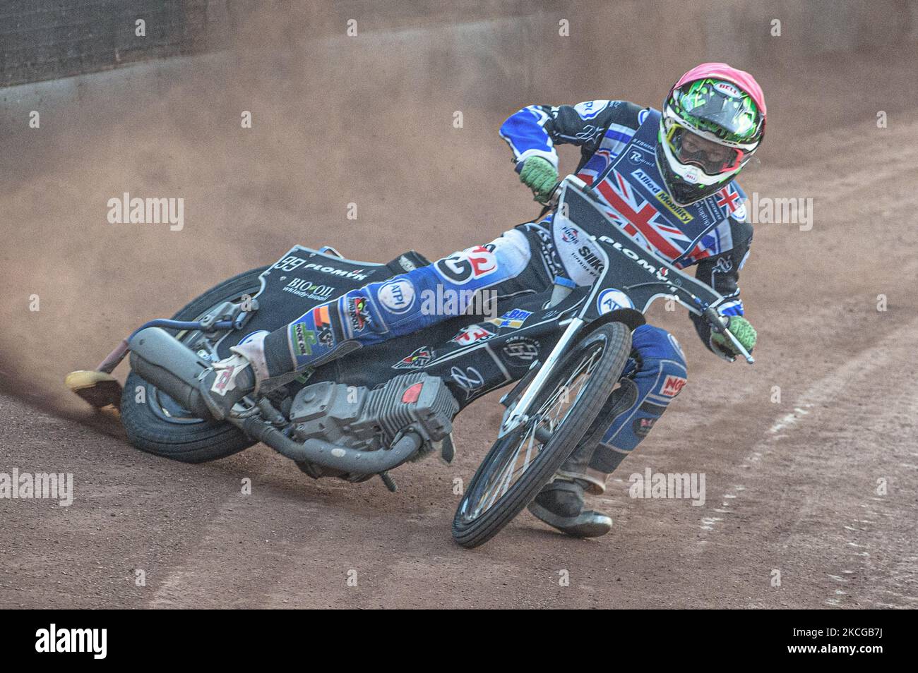 Dan Bewley (Great Britain) in action during the FIM Speedway Grand Prix ...