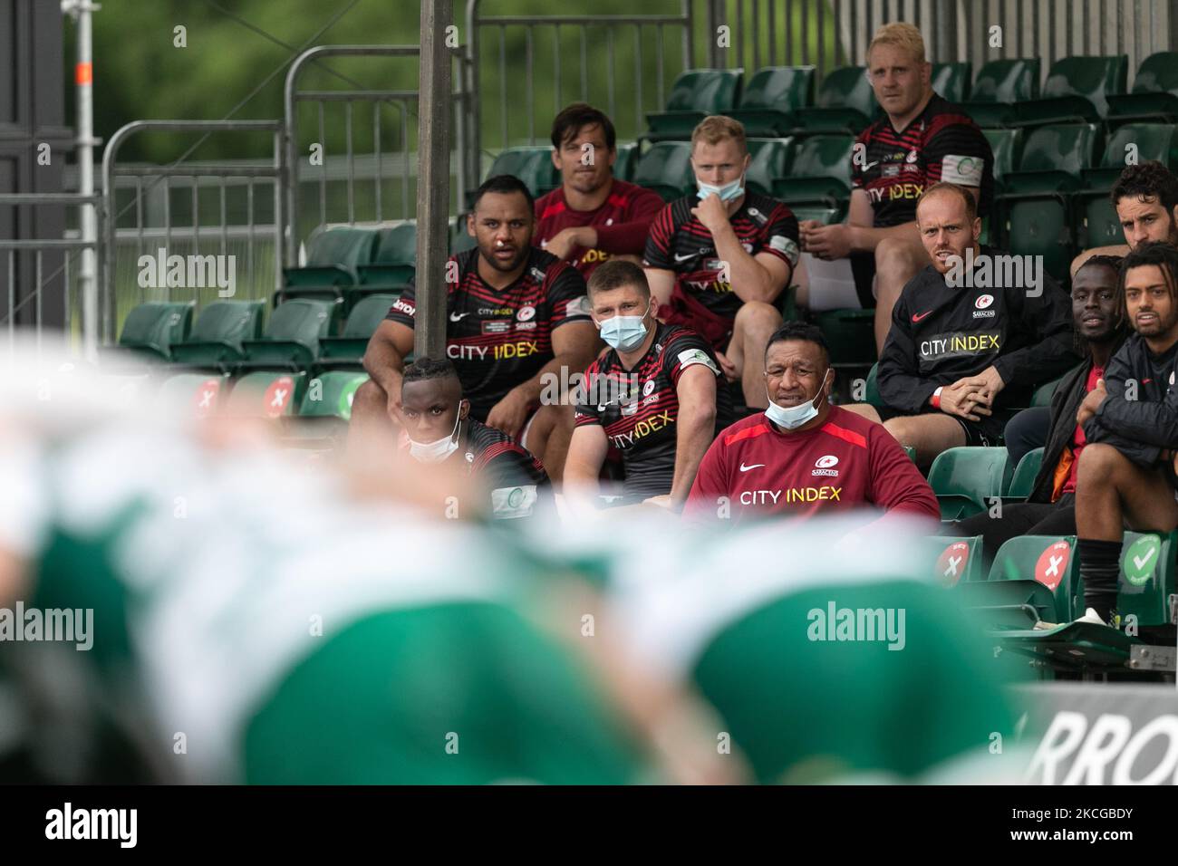 : Maro Itoje Mako Vunipola Owen Farrell Billy Vunipola watching the ...