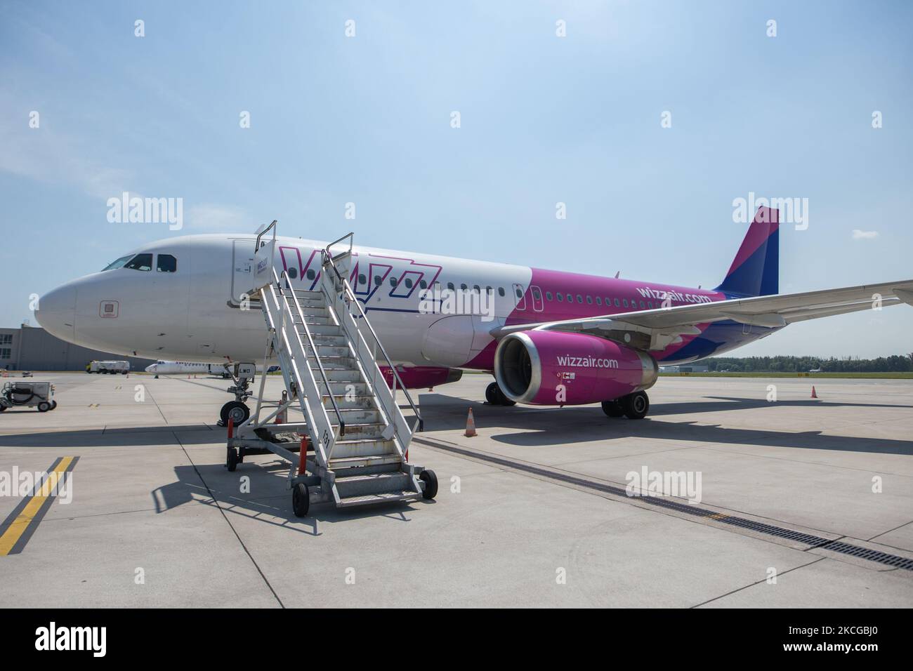 An aircraft of Hungarian low-cost airline Wizz Air is seen on the ...