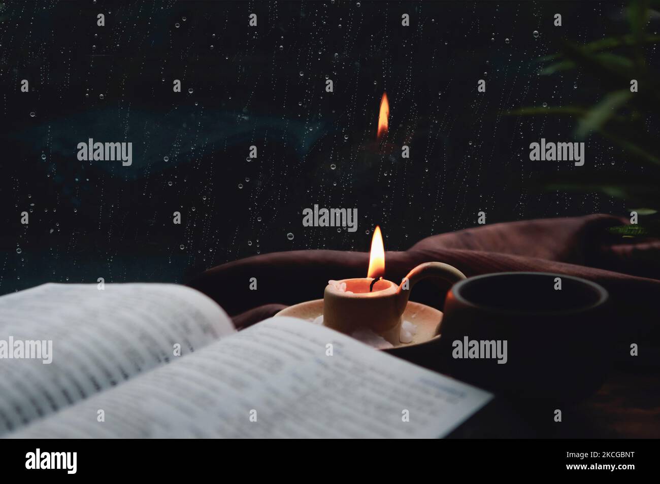 The rain falling on the window, the flowing raindrops, the soothing ...