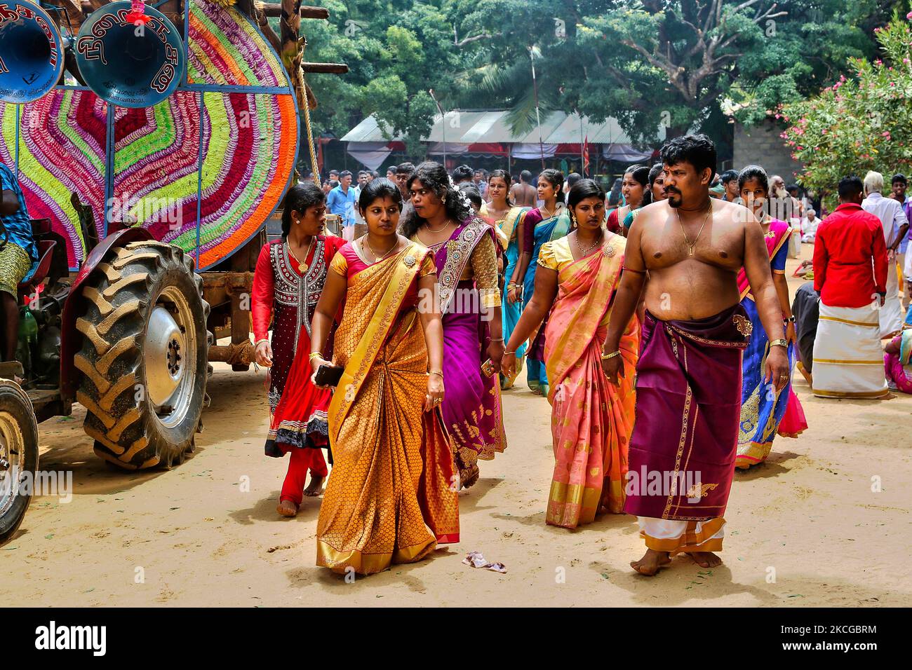 Tamil Hindu devotees celebrate the Amman Ther Thiruvizha Festival at ...