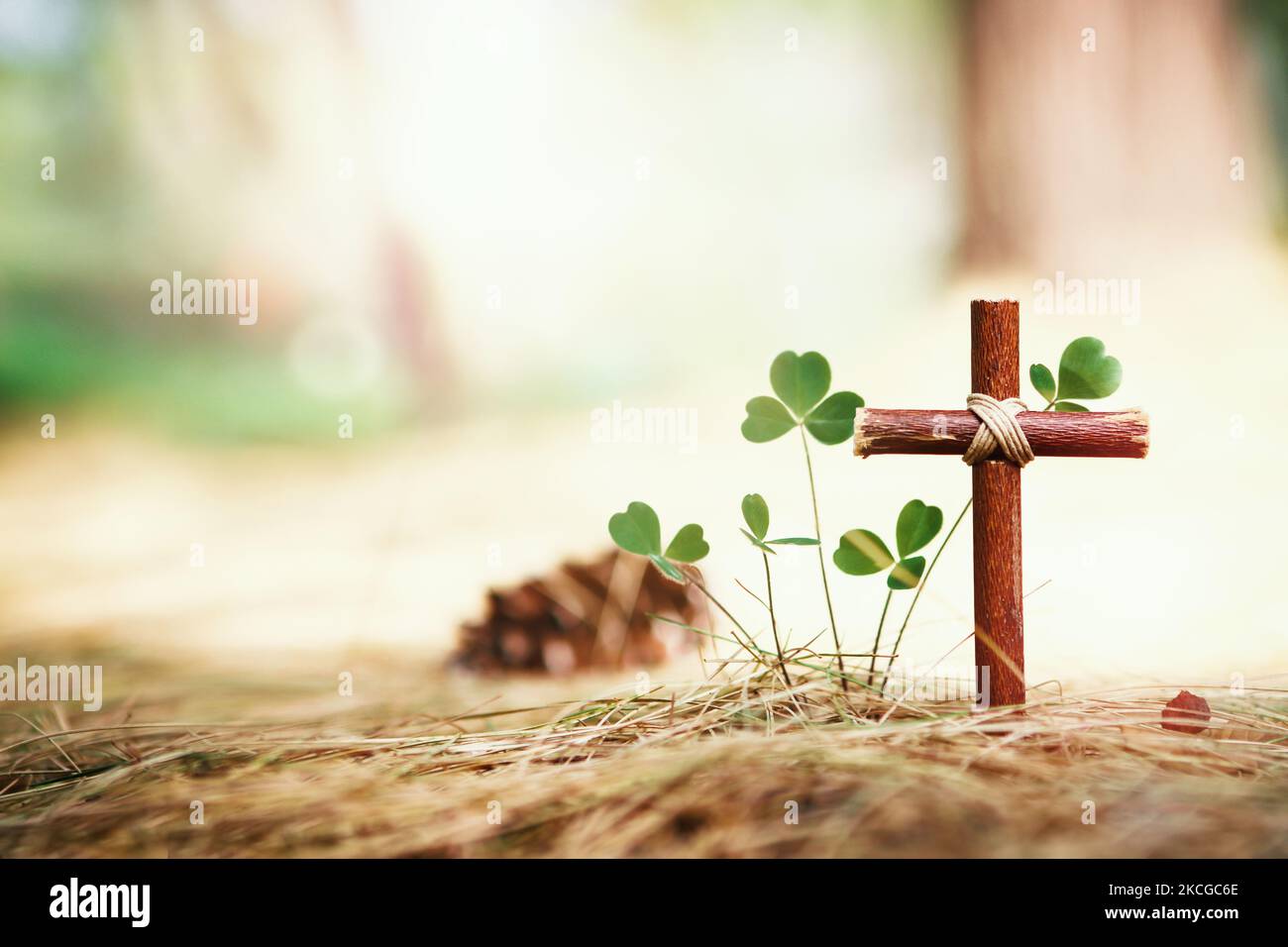 A cross symbolizing the death and resurrection of Jesus Christ, a heart ...